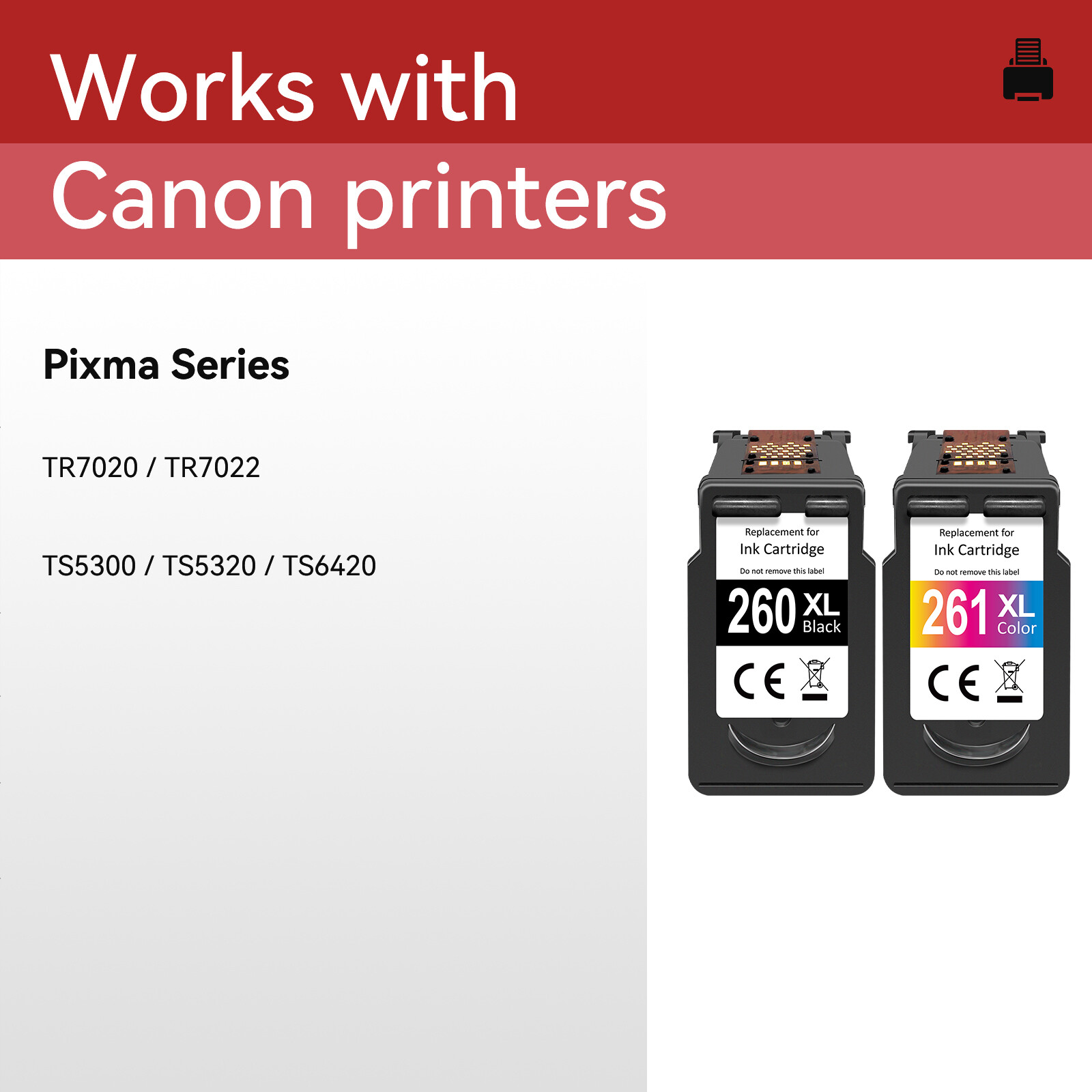 PG-260XL CL-261XL Ink Cartridges for Canon Pixma TS6420a TR7020 TR7022a ...