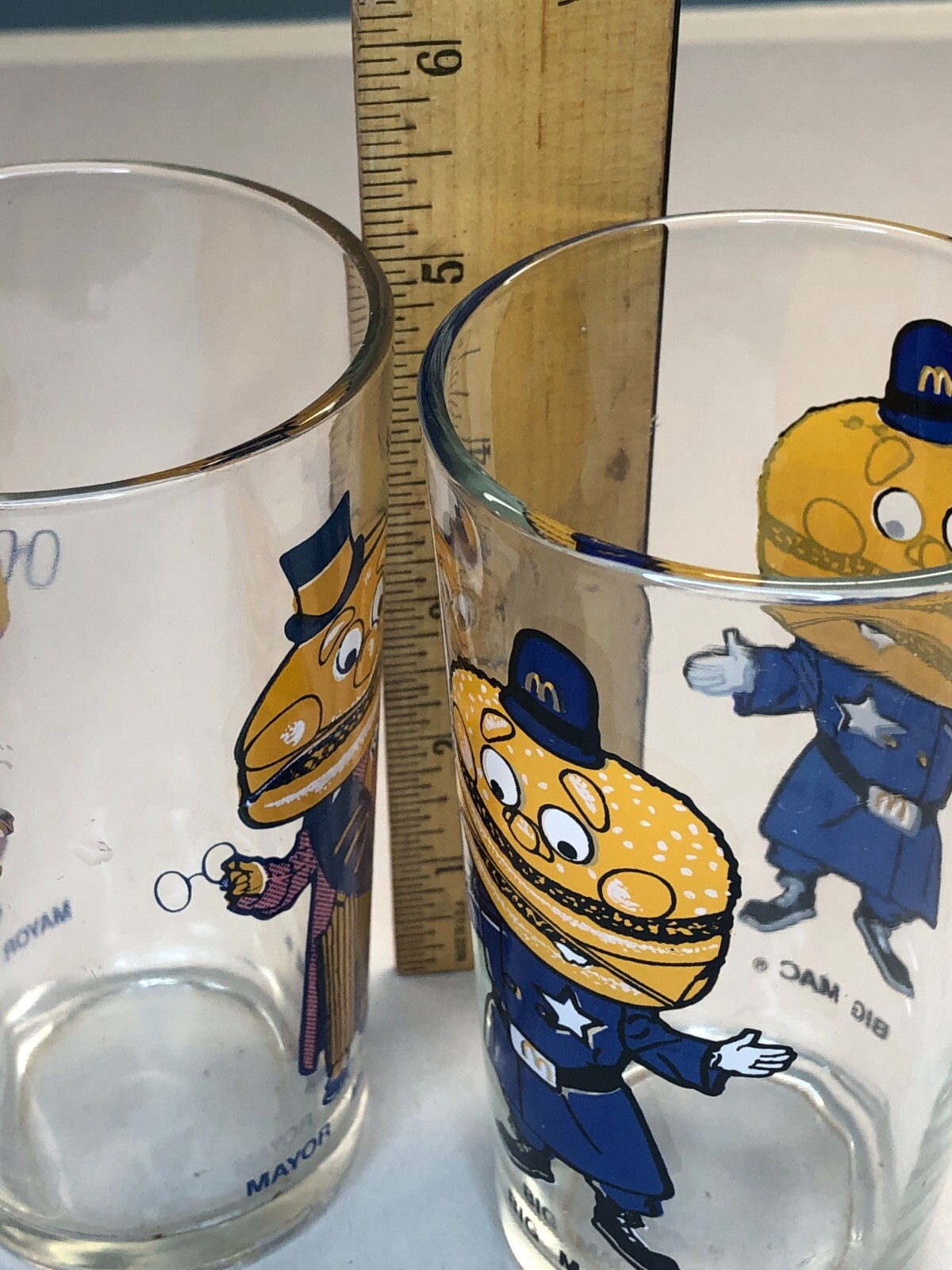 Vintage McDonald's Glass Lot Mayor Mc Cheese Big Mac Hamburglar Ronald ...