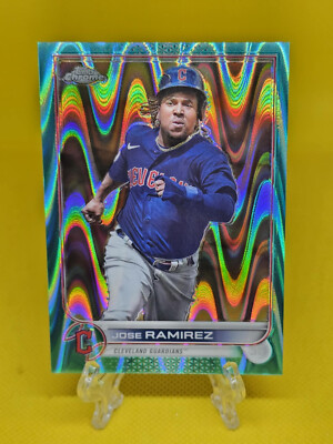 2022 Topps Chrome Sonic #151 Jose Ramirez Aqua/Pink Sonic Refractor ...