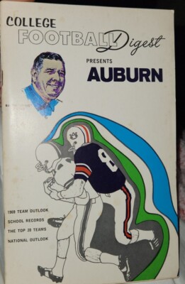 1969 Auburn College Football Digest Pro Schedules Scores Facts Stat ...