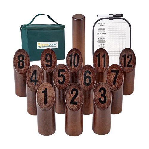 Numbered Block Tossing Game, Wooden Throwing Game Set with Scoreboard ...