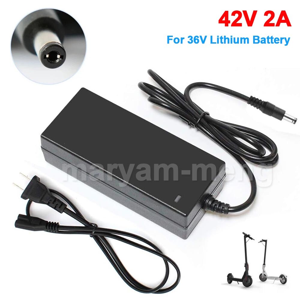 42V 2A Electric Scooter Charger Adapter 36V Lithium Battery E-bike ...