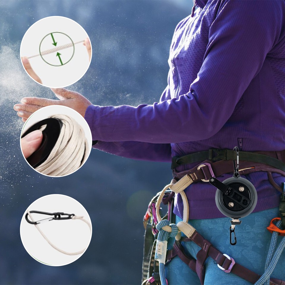 Treestand Retractable Bow Hoist Rope 33FT Bow & Gear Hoist for Hunting ...