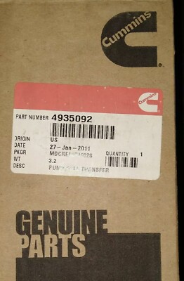 New OEM Genuine Cummins FUEL TRANSFER PUMP 4935092 | eBay