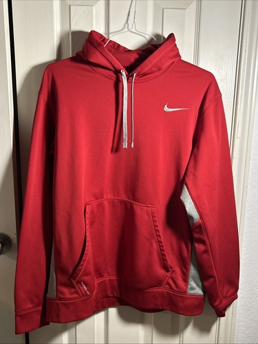 Nike KO 2.0 Therma-FIT Hoodie Mens Sz XL Red Gray Trim Fleece ...
