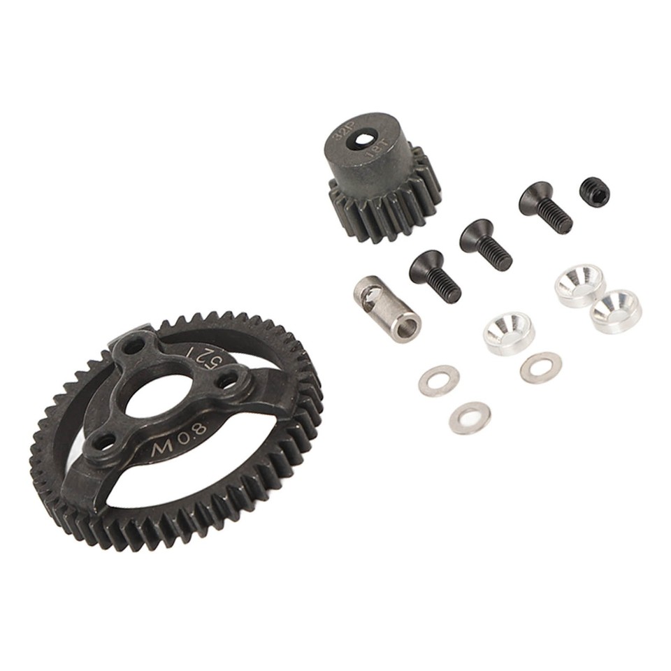 RC Pinion Spur Gears Steel 32P 0.8M 52T Spur Gear 18T Pinion Gear Set ...