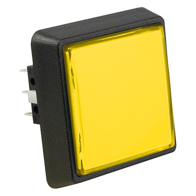 Push Button Small Yellow Square, Illuminated with Microswitch - 75V ...