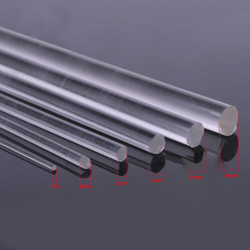 Clear Acrylic Rod 250mm Length Round Perspex Solid Bar 1 / 1.5 / 2 ...
