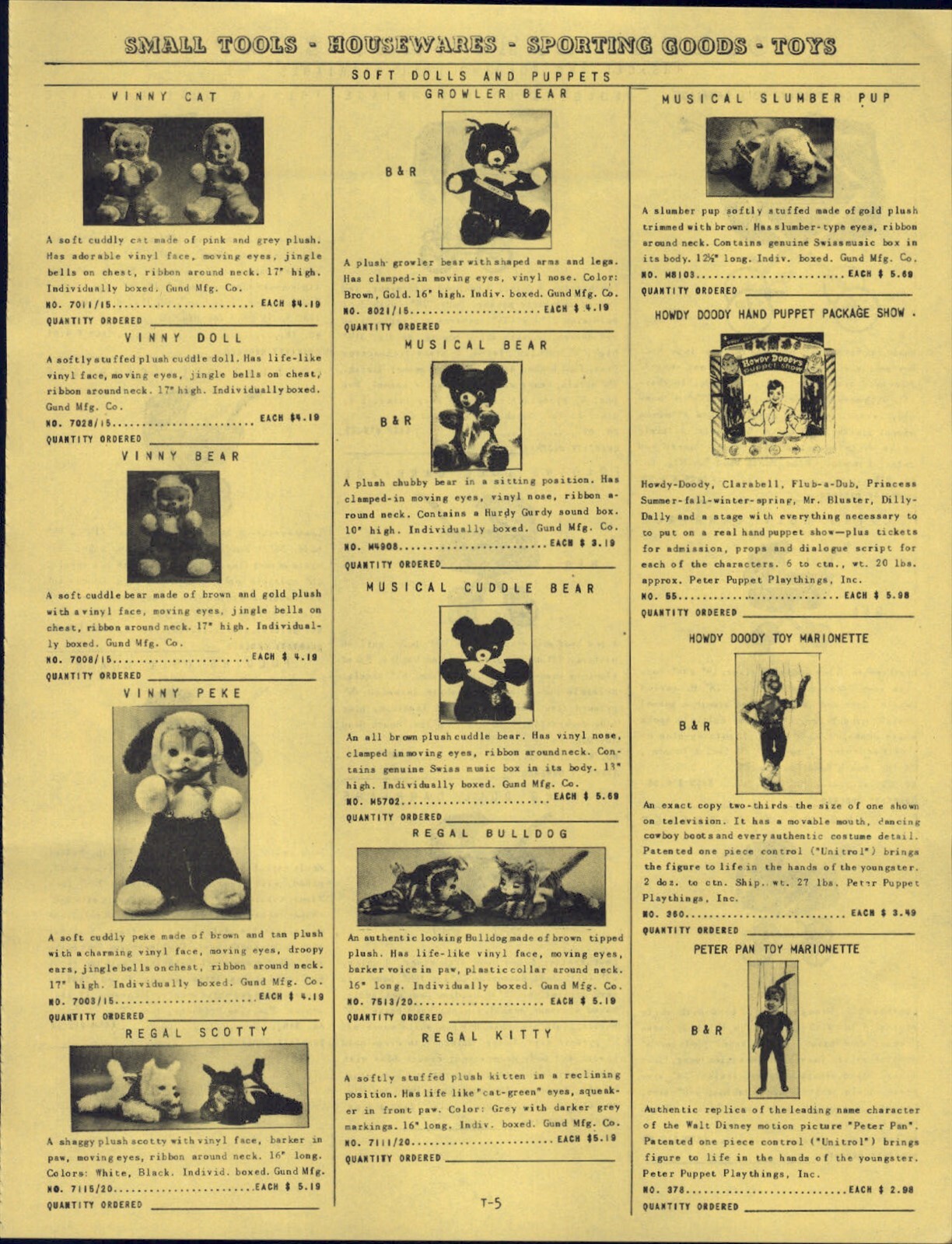 1953 PAPER AD Howdy Doody Hand Puppet Show Marionette Peter Pan Vinny ...