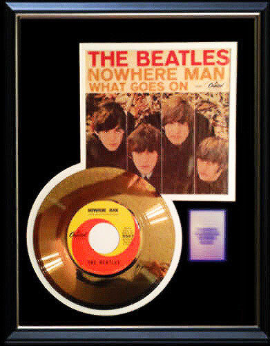 THE BEATLES NOWHERE MAN 45 RPM GOLD METALIZED RECORD RARE NON RIAA ...
