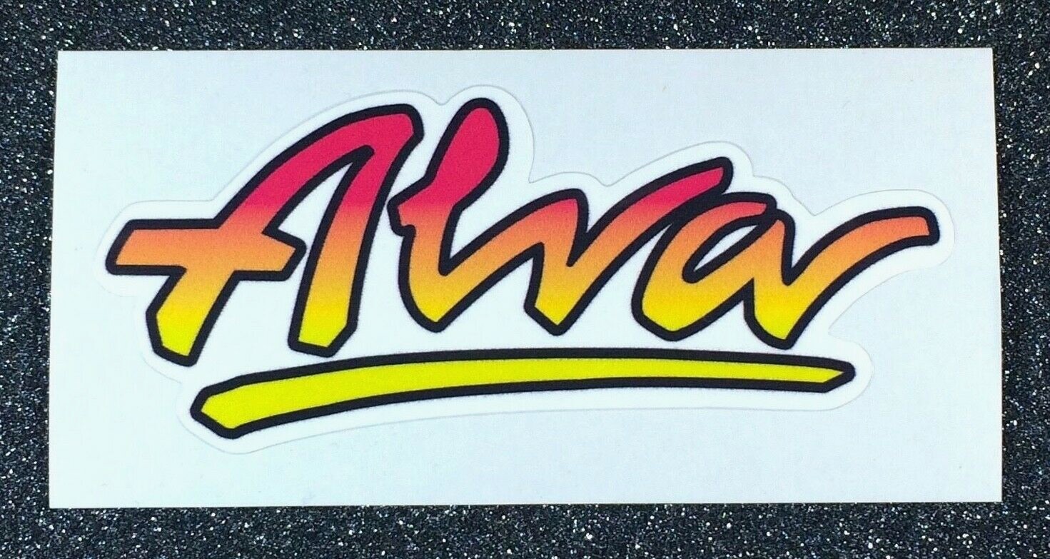 Alva Logo skateboard sticker Authentic Alva reissue 4.5in red to yellow ...
