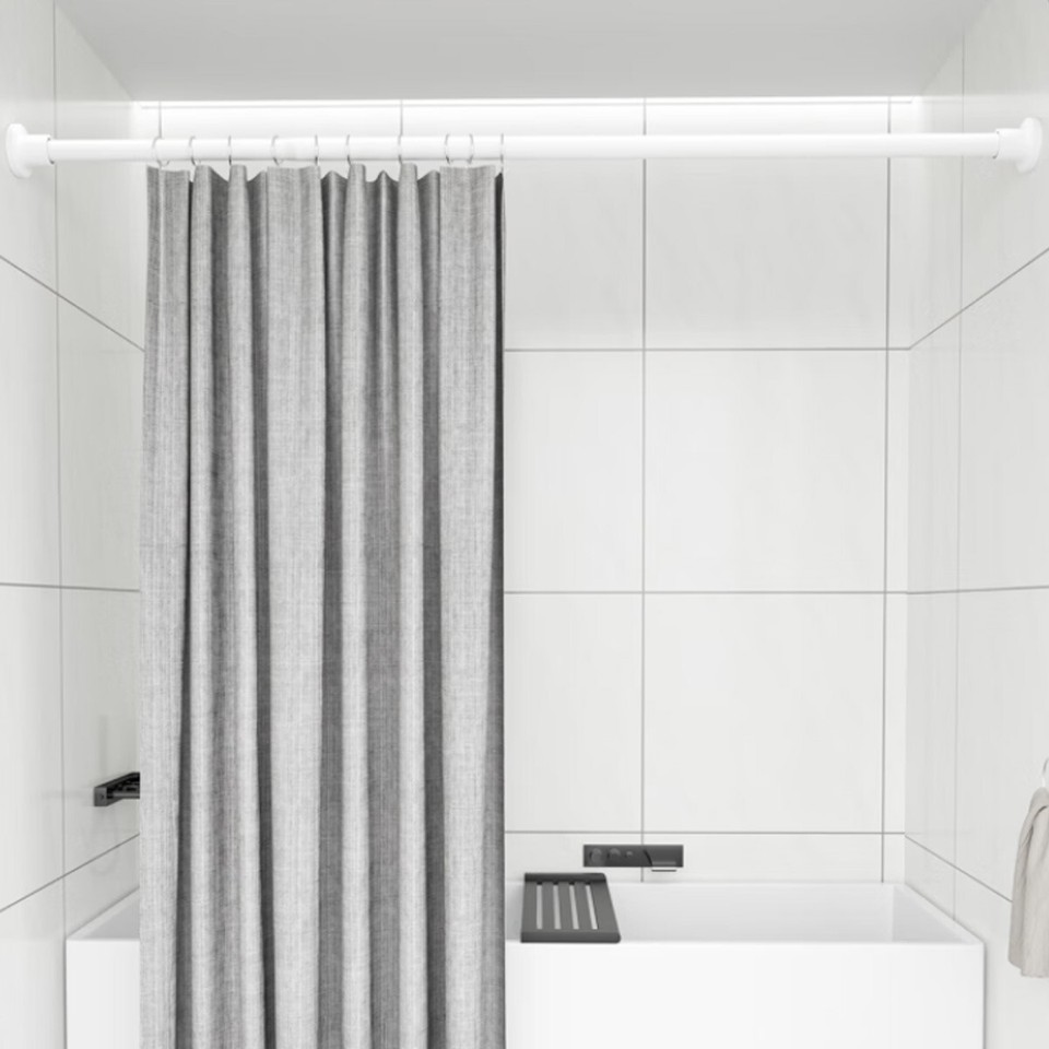 70-210CM Heavy Duty Extendable Telescopic Shower Curtain Pole Rail Rod ...