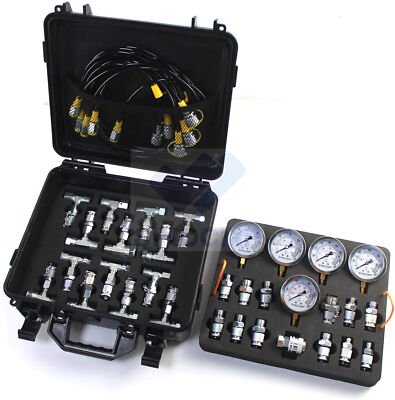 5pcs Gauge Hydraulic Pressure Test Kit w/ 5 Test Hose 13 Coupling 14 ...