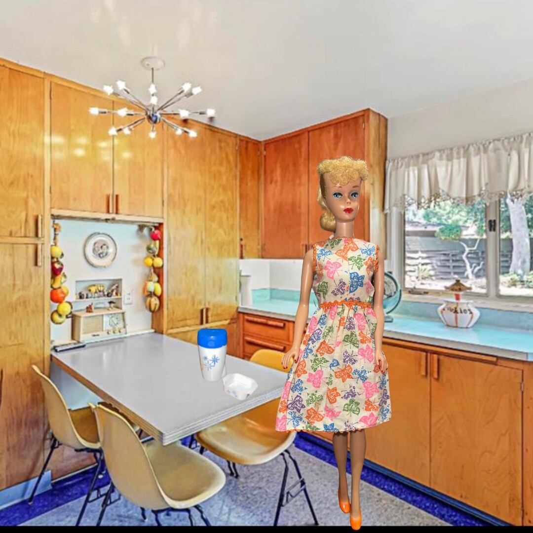 Vintage 1965 Barbie BRUNCH TIME # 1628 Dress Casserole Coffee Pot Shoes ...
