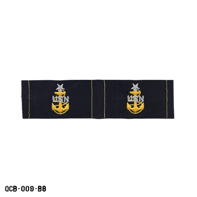 PAIR US Navy NWU Blue Coverall Collar Patches Senior Chief Petty ...