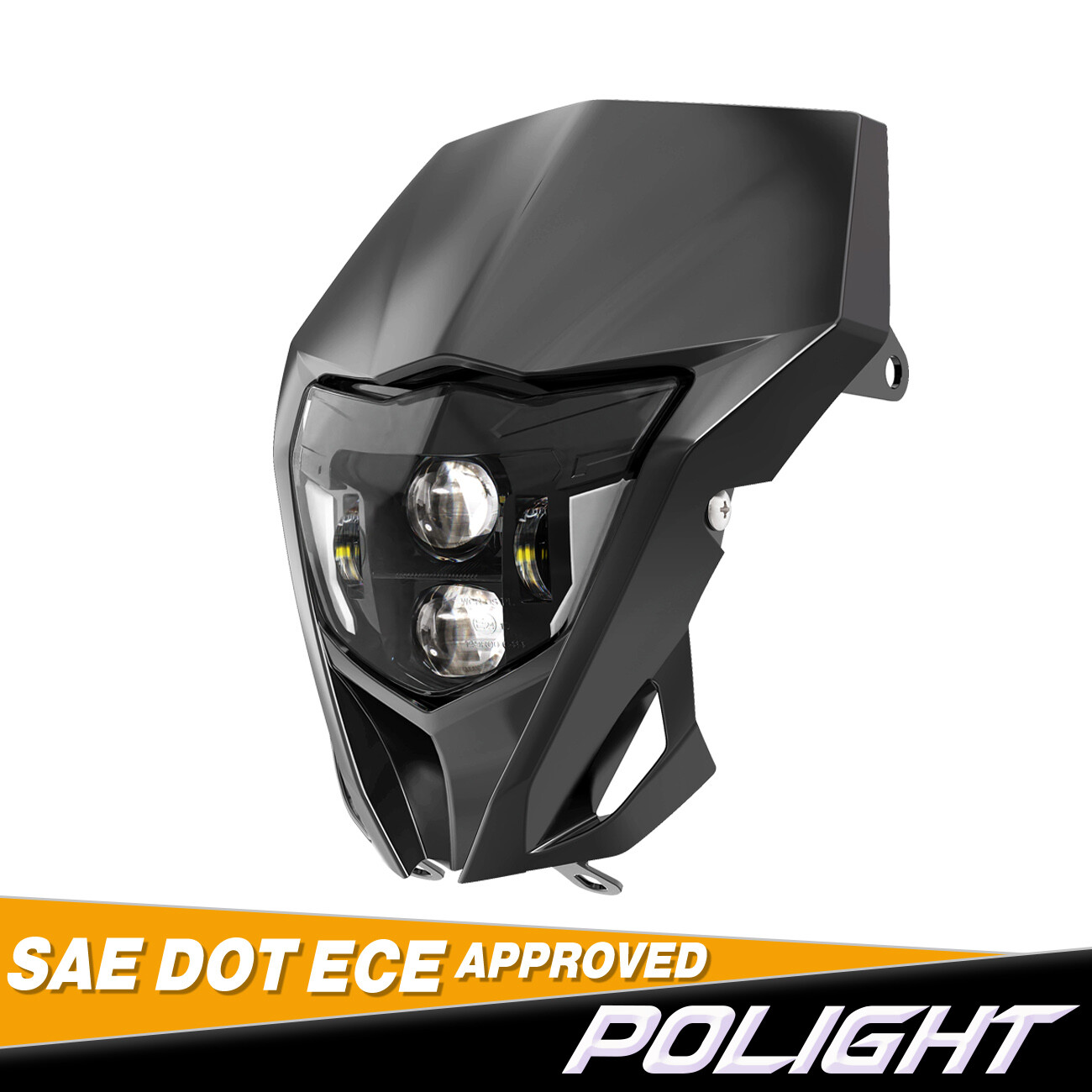 DOT Dirt Bike LED Headlight+Black Fairing for Yamaha WR250F WR450F ...
