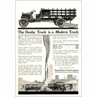 1915 Denby Truck: Modern Truck You Will Be Interested Vintage Print Ad ...