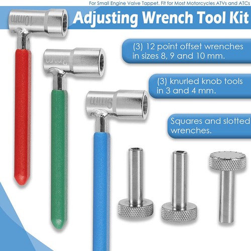 6PC Valve Tappet Adjusting Tool Set for HONDA YAMAHA SUZUKI KAWASAKI ...
