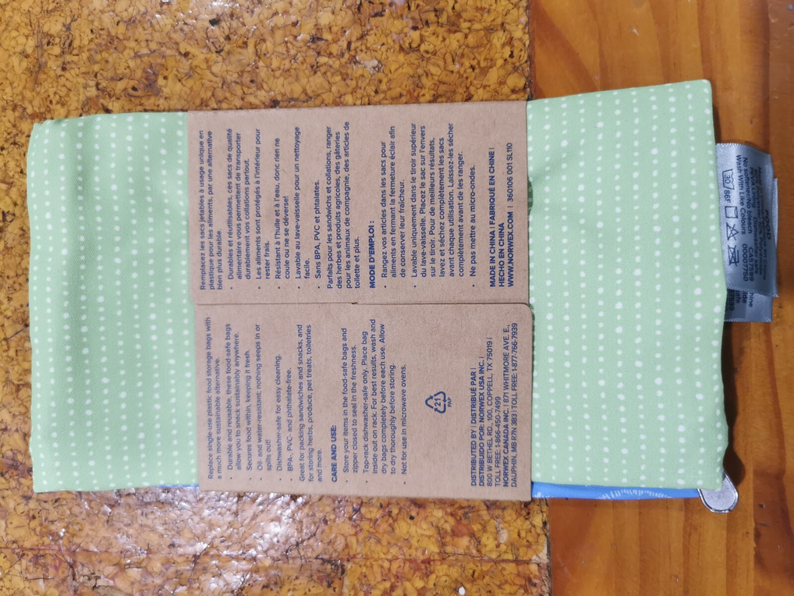 Norwex Reusable Food Storage Bags - Set of 2, 1 large 1 small | eBay