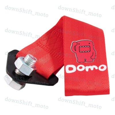 1X Red DOMO KUN Racing Drift Rally Car Tow Towing Strap Belt Hook ...