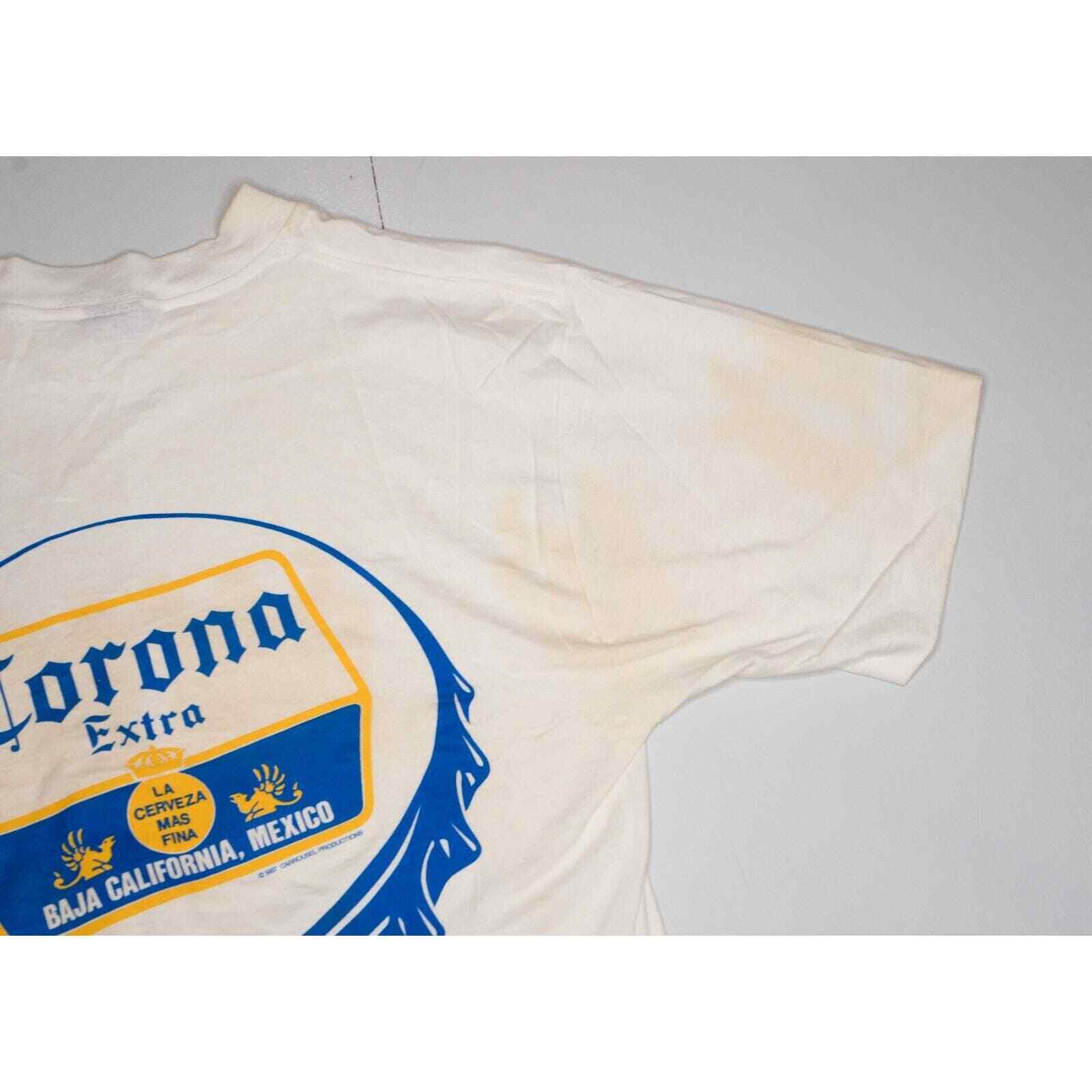 Vtg 80s Corona Extra Beer Bottle Cap Shore Patrol T-Shirt Sz L ...