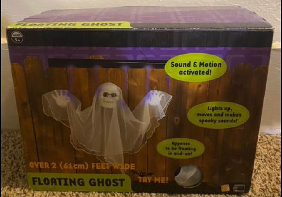 Vintage Gemmy Floating Animated Halloween Ghost Prop With Original Box ...