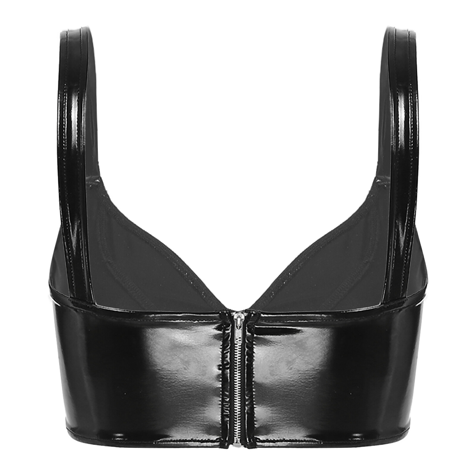 DE ranrann Damen Wetlook BH Push Up Bra Lack Leder Bustier Ohne Bügel ...
