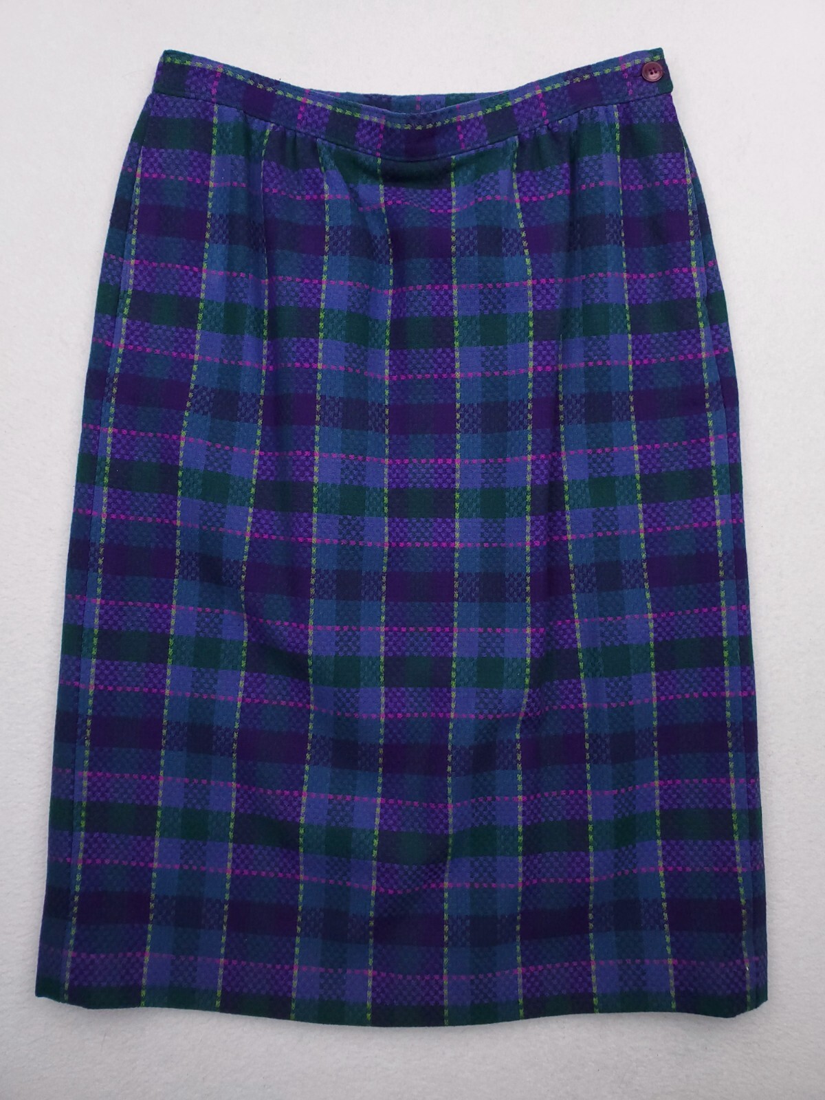 Vintage Pendleton Petite Wool Purple Plaid Skirt Wome… - Gem