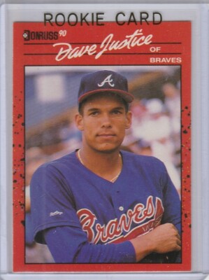 DAVE JUSTICE ROOKIE CARD 1990 Donruss Baseball ATLANTA BRAVES New York ...