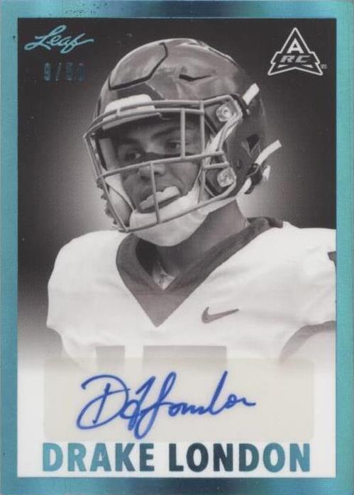 2021 Leaf Memories - 1960 Base Autographs Drake London #BW-DL1 Platinum ...