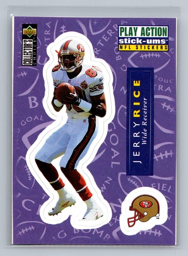 Jerry Rice 1996 Collector's Choice Update Play Action Stick-Ums #S30 | eBay