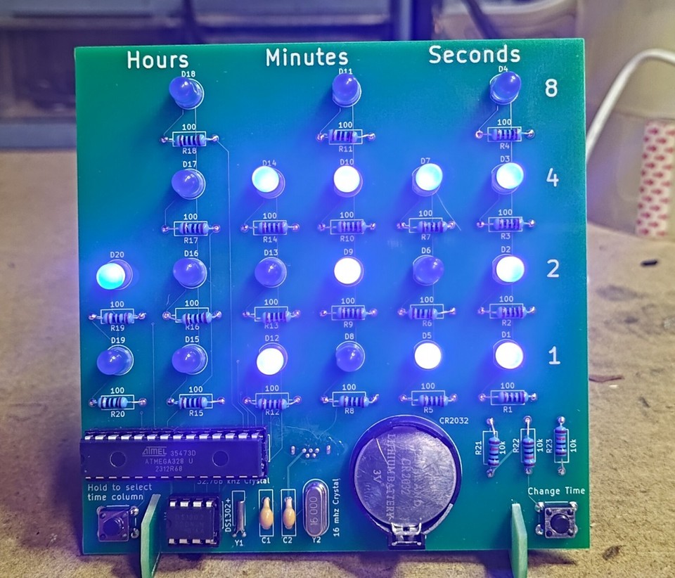 Binary Clock Kit DIY Solder Power Of 2 Clock | eBay