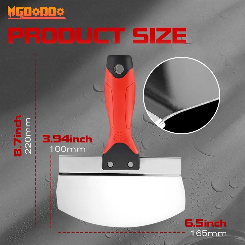 2PCS Stainless Steel Bucket Scoop,6.5 inch Curved Contoured Blade Putty Knife... | eBay
