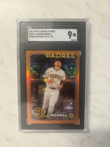2024 Topps Chrome Update Jackson Merrill Debut Orange Refractor /25 SGC ...