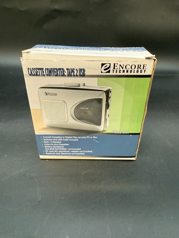 VTG Encore Technology Cassette Converter 2034 Electro Brand Tape 2 USB ...