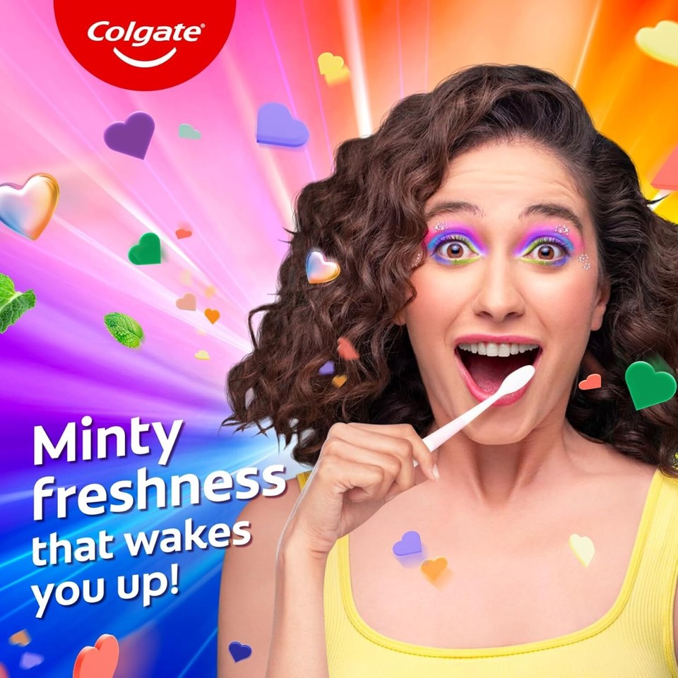 Colgate MaxFresh Rainbow Fresh Gel-Zahnpasta mit herzförmigem ...