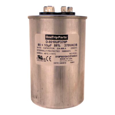 Run Capacitor 80+10 UF 80/10 MFD 370 VAC 2-1/2 Inch Round | eBay