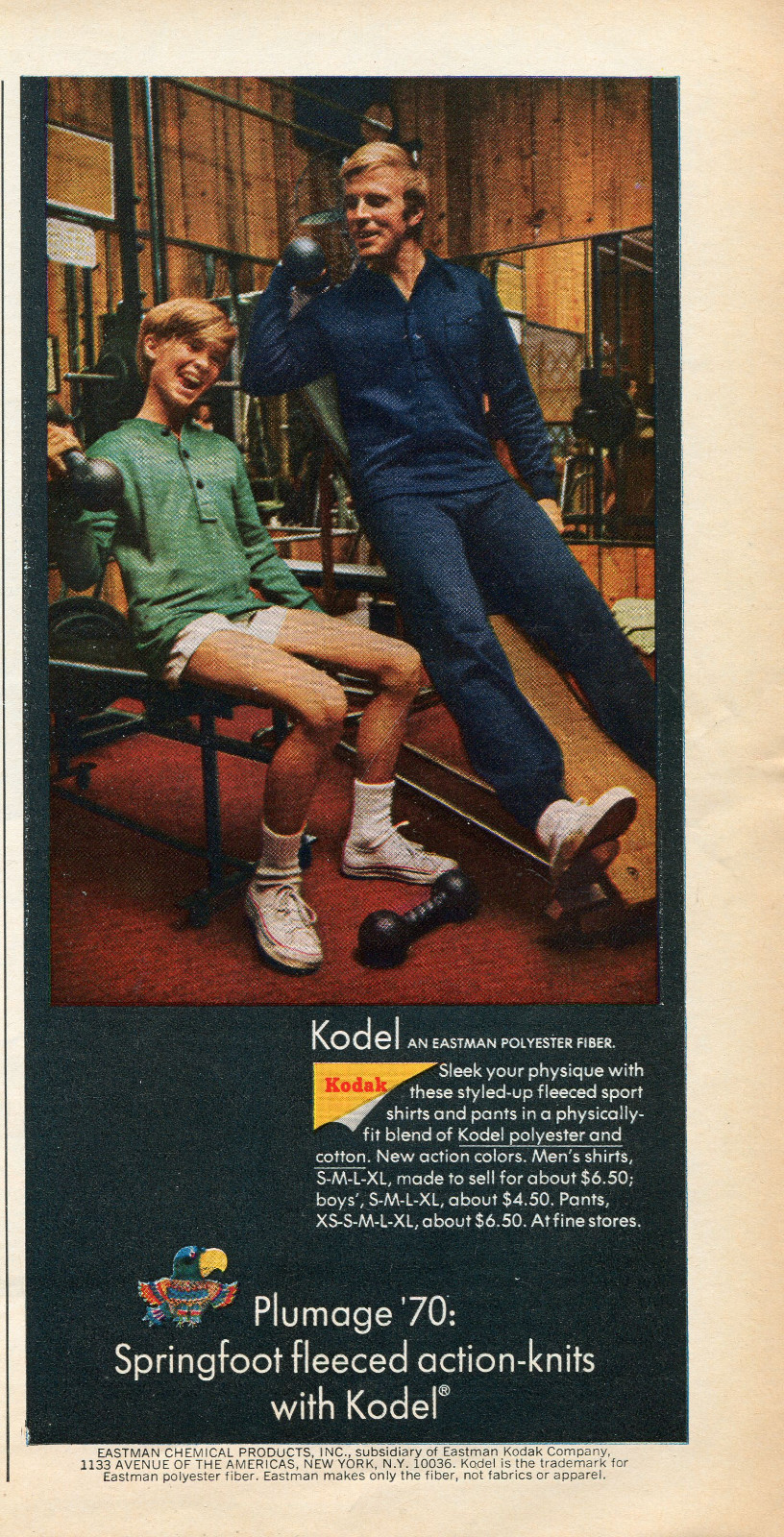 1970 Print Ad of Kodak Kodel Eastman Polyester Fiber Plumage Springfoot ...