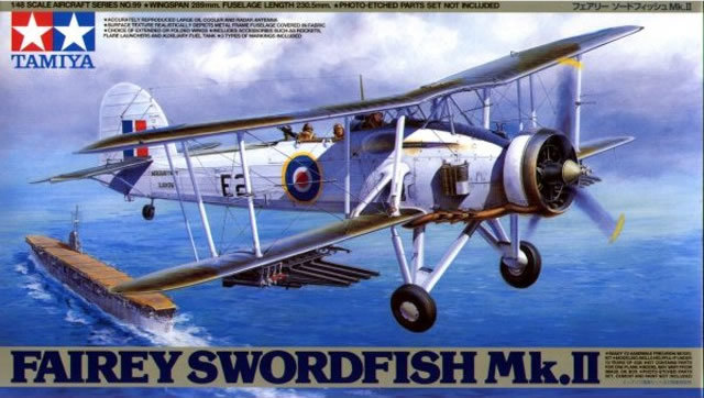 Tamiya 61099 1/48 Scale Model Aircraft Kit WWII Fairey Swordfish MK.II ...