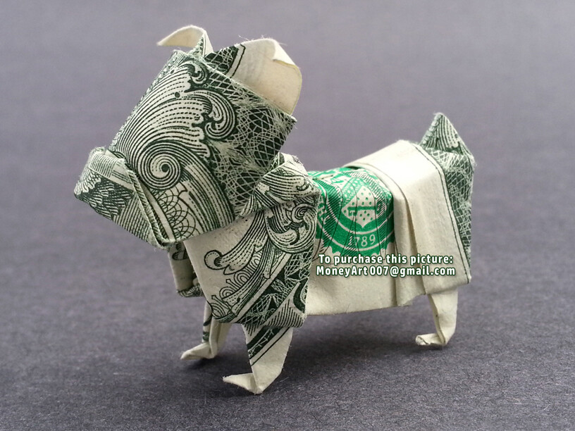 Easy Origami Dollar Bill Dog Dollar Origami PUPPY Dog Made With REAL