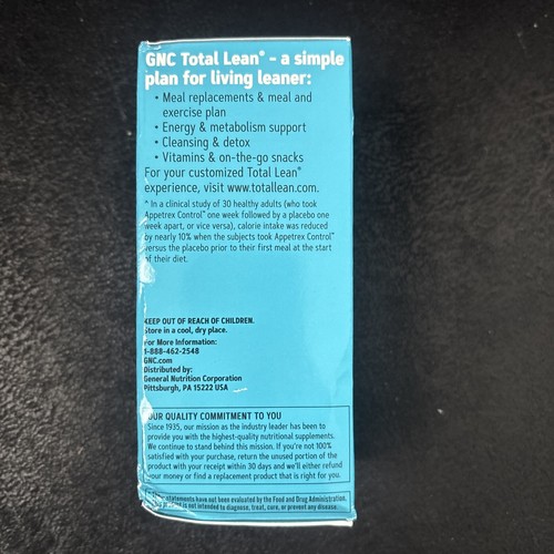 GNC Total Lean Appetrex Control - 60 Tablets for sale online | eBay