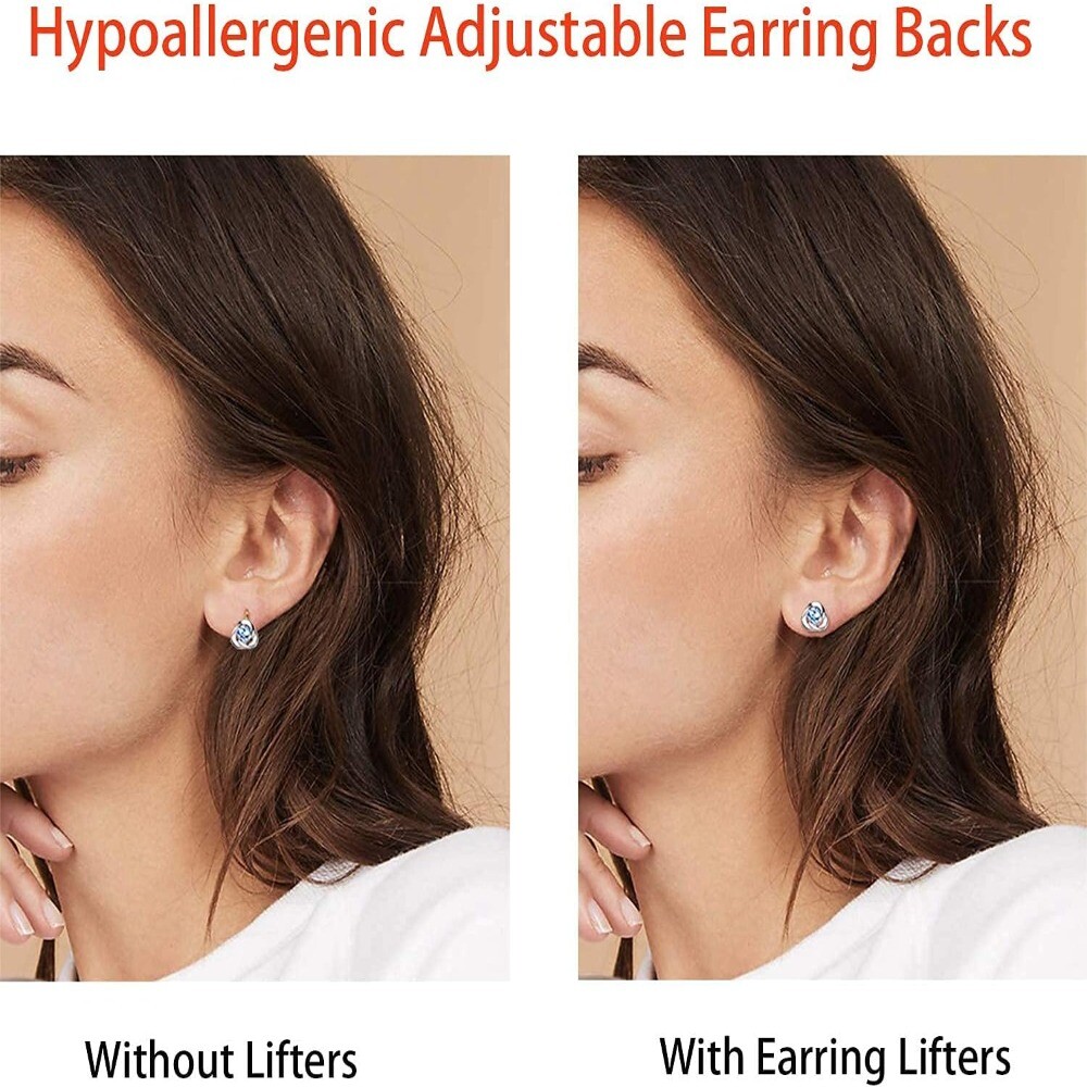 6 Pairs Heart-Shaped Earring Secure Backs Crown Adjustable for Droopy ...