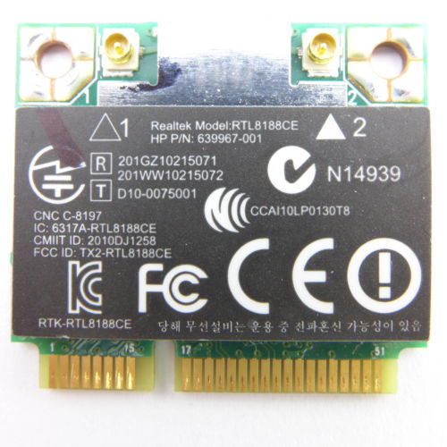Karte Wifi Drahtlos HP Pavilion DV7-6000 Serie 639967-001 Realtek ...