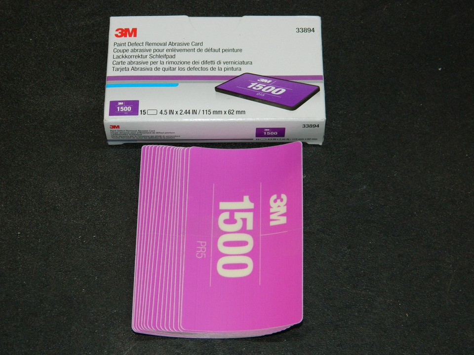 NEW 3M PAINT DEFECT REMOVAL ABRASIVE CARD KIT REMOVES DIRT NIBS & PAINT ...