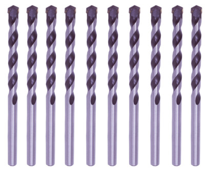 10Pcs Masonry Drill Bits 3/16" Carbide tipped Black/White Stone Bricks ...