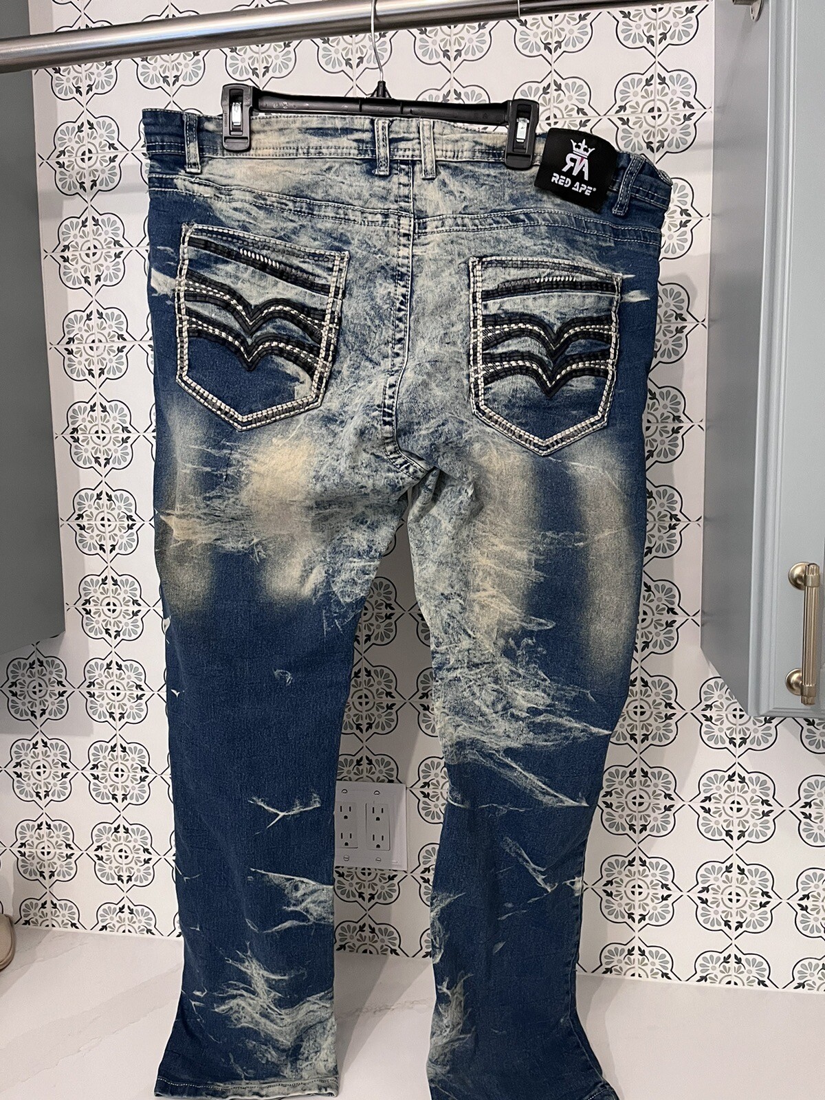 Red Ape Jeans Men’s 42 X 30 Extreme Acid Wash Vintage… - Gem