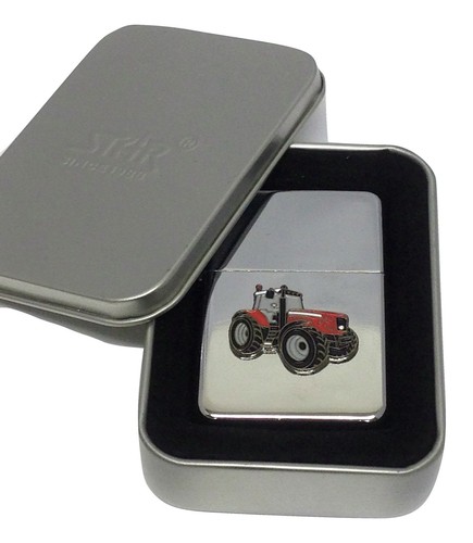 Red Tractor Lighter Enamel Badge NO FUEL INC Smoking Gift Boxed | eBay