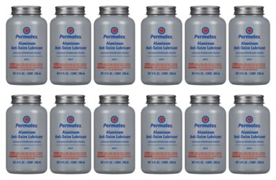 Permatex 80078 Anti-Seize Lubricant with Brush Top Bottle 8 oz, 12 Pack ...