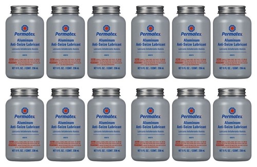 Permatex 80078 Anti-Seize Lubricant with Brush Top Bottle 8 oz, 12 Pack ...