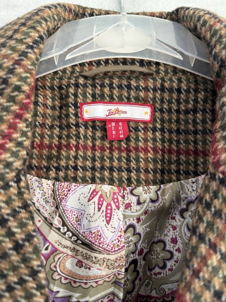 Joe Brown Women’s Tweed Fox Blazer With Red Velvet Trim, Size 16 | eBay UK